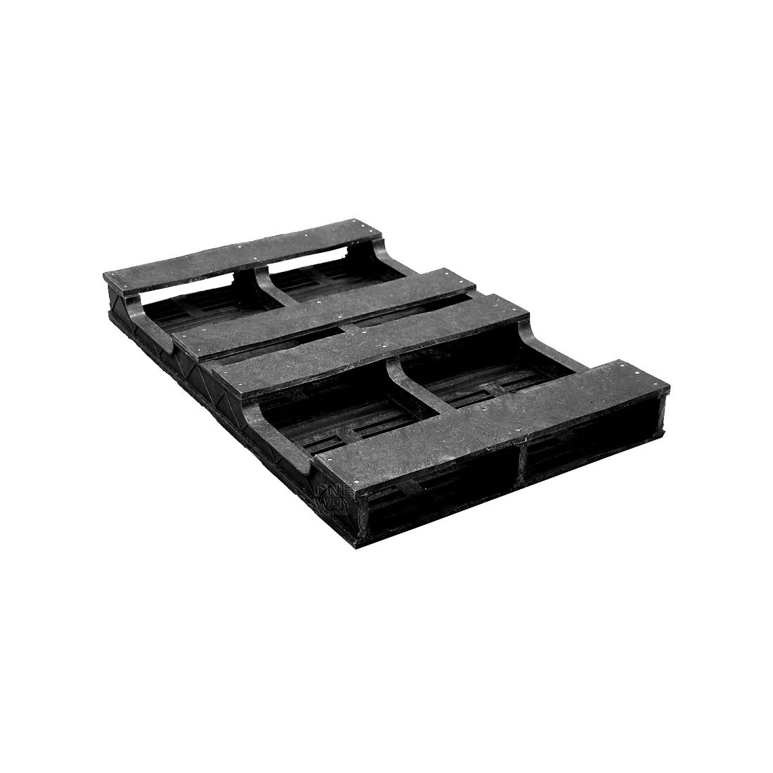 24 x 48 Stackable Solid-Deck Plastic Pallet - Black | One Way...