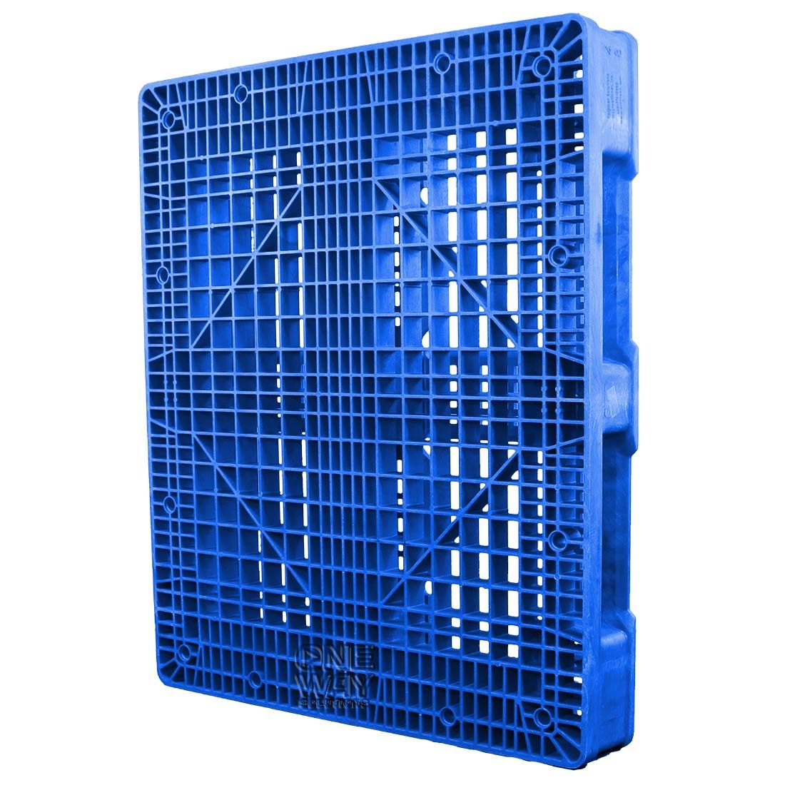 40 x 48 Rackable FDA Plastic Pallet w/Lip - Blue | One Way...