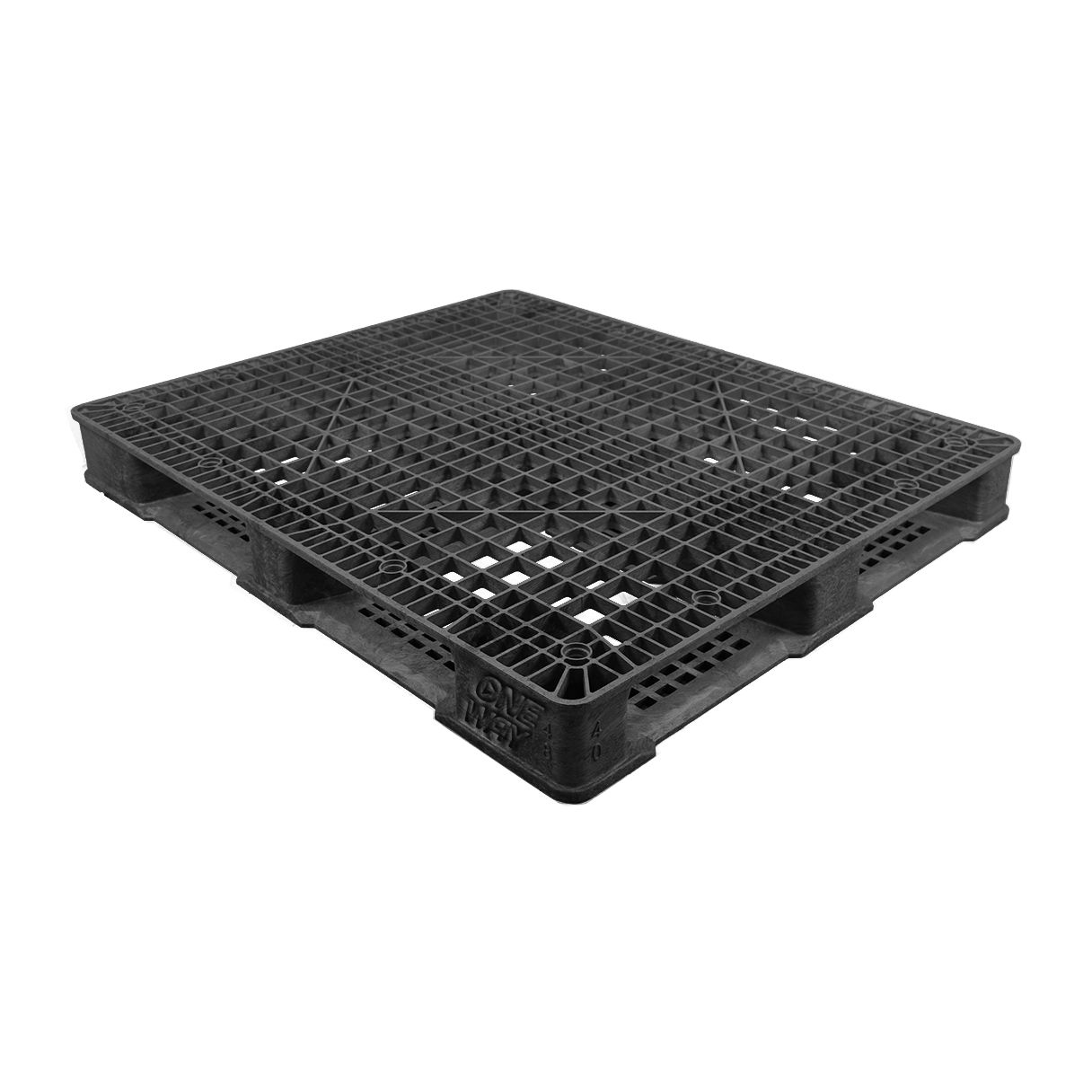 40 x 48 Stackable Plastic FDA Pallet - Black | One Way Solutions